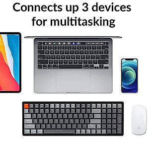Keychron K4 Wireless Bluetooth/USB Wired Gaming Mechanical Keyboard, Compact 100 Keys 96% Layout RGB LED Backlit Gateron G Pro Red Switch N-Key Rollover, Aluminum Frame for Mac Windows, Version 2