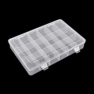 Floss Organizer Storage Box With 18 Compartments & 100 Bobbins, Clear, 10.5"
