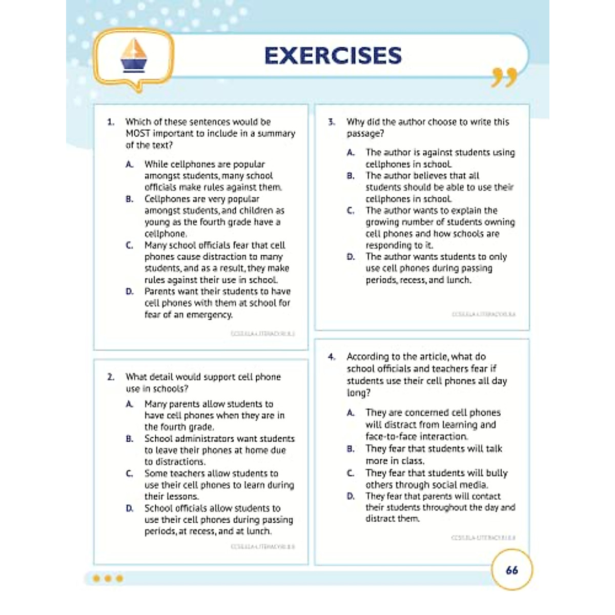 8th Grade Common Core ELA (English Language Arts): Daily Practice Workbook | 300+ Practice Questions and Video Explanations | Common Core State ... Standards Aligned (NGSS) ELA Workbooks)