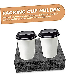 Alipis 2pcs 4 Hole Cup Holder Couch Cafe Drink Carriers Cold Drink Carrier Cup Tray Packing Tray Foldable Cup Drink Carrier Tray Milk Coffee Cup Foam Stand Pearl Cotton Travel