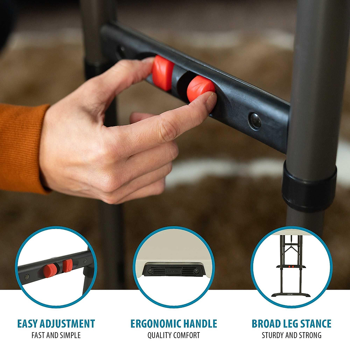 Lifetime 80387 4-Foot Commercial Adjustable Folding Table, Almond