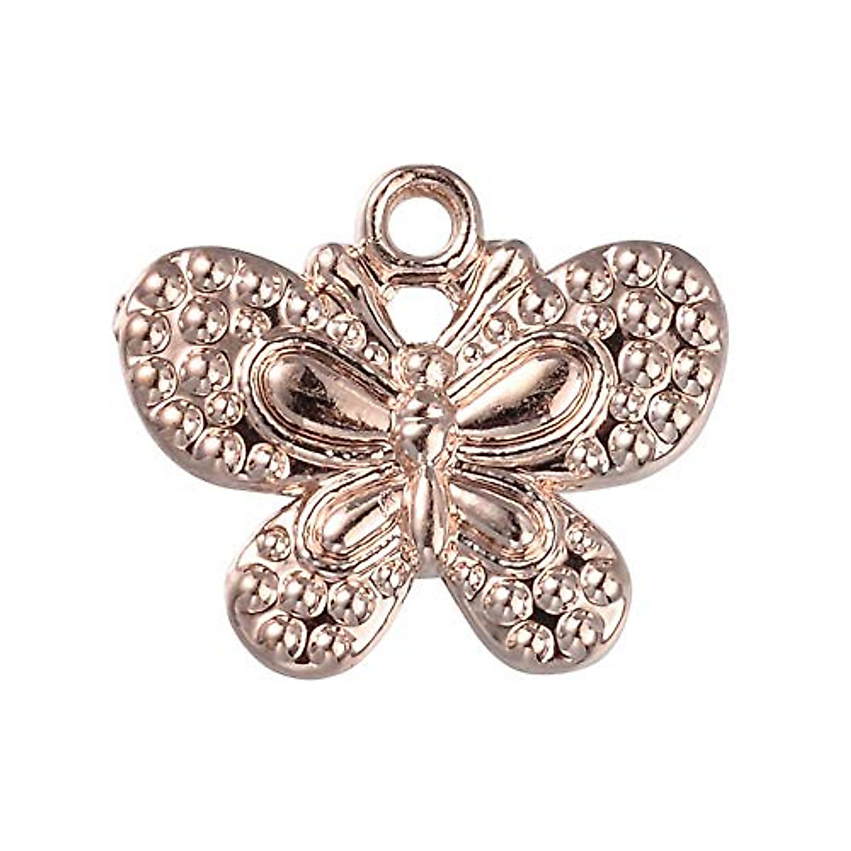 CHGCRAFT 10 Pcs Rose Gold Butterfly Alloy Pendants no Lead & no Nickel Golden Plated Pendants Long-Lasting Plated Charms for Necklace Earrings Bracelets Jewelry Making, 25mm Wide