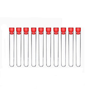 30PCS Plastic Clear Test Tubes with Caps, for Scientific Experiments,School Teaching, Storing Beads, Liquids (12¡Á100mm)