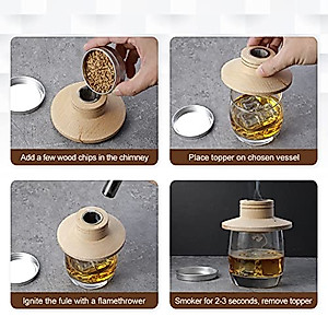 AIEVE Cocktail Smoker for Infuse Cocktail, Cocktail Smoking Kit for Drinks Homemade Whiskey Smoker Bourbon Old Fashioned Smoker Kit with Cheery Chips, As an Excellent Gift for Your Loved