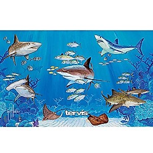 Tervis Triple Walled Guy Harvey Insulated Tumbler Cup Keeps Drinks Cold & Hot, 20oz - Stainless Steel, Shark Collage