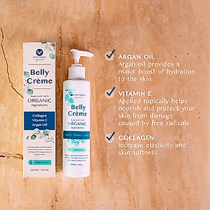 Pharmedoc Maternity Stretch Mark Cream, Pregnancy Must Haves, Belly Butter, Pregnancy Safe, Tummy Butter Stretch Marks Remover, Body Oil Body Butter Scar Cream, Mom To Be Gift, 100% Organic (7.44oz)