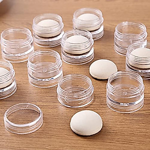 Mini Ink Blending Brushes Tools 2 Handle with 42 Refills Replacement Round Foams and 20 Plastic Storage Cases Stackable Jars Set for Scrapbooking Painting Art Supplies Tool Craft Cardmaking Drawing