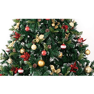 Giga Gud 5 Pack Christmas Glitter Berries Stems, 9 Inch Artificial Christmas Picks for Christmas Tree Ornaments, DIY Xmas Wreath, Crafts, Holiday and Home Decor (red)