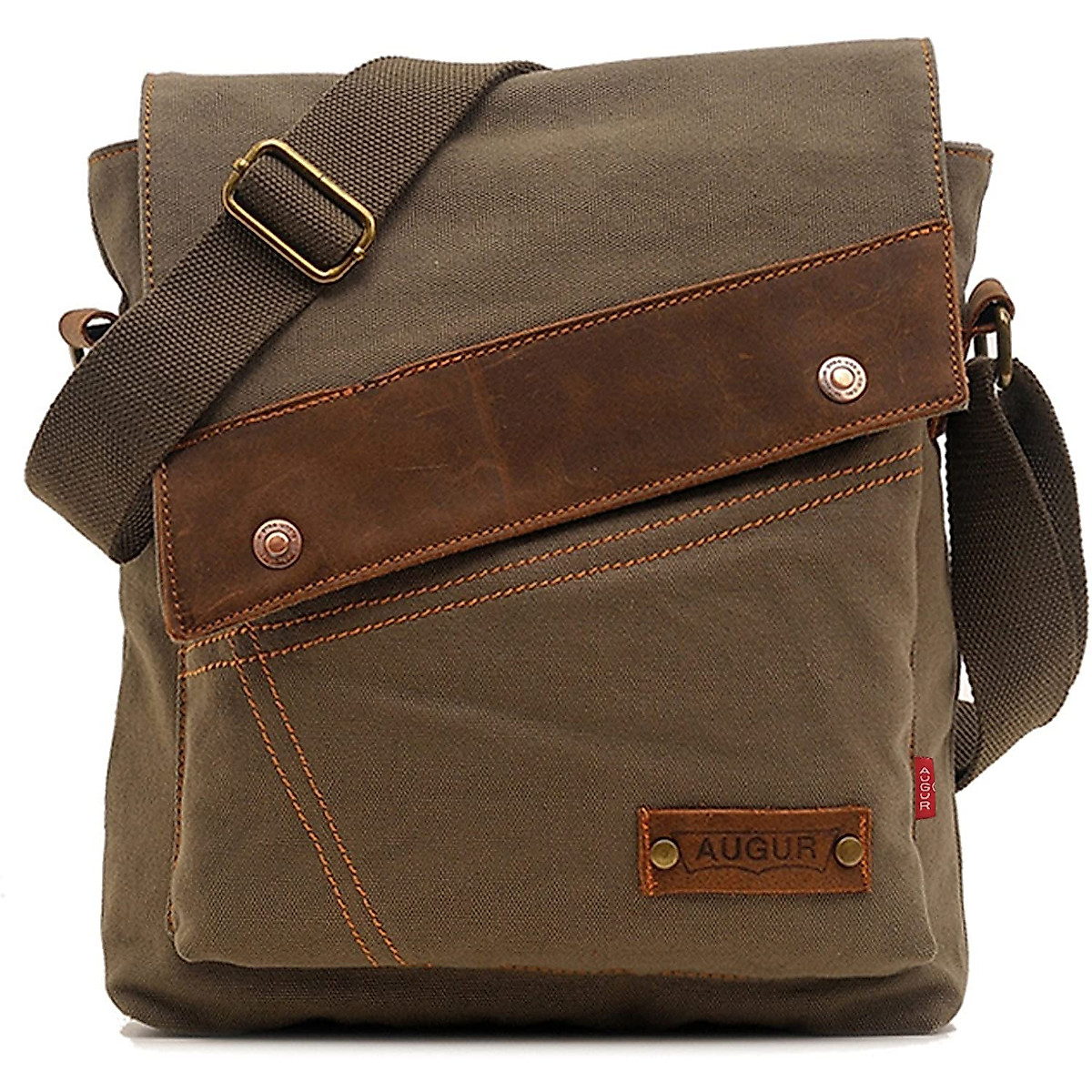 AIBAG Messenger Bag, Vintage Small Canvas Shoulder Crossbody Purse (Army Green)