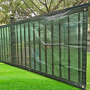 GWOKWAI Fence Privacy Screen Mesh, Heavy Duty Windscreen Fencing Netting with 12pcs Tie Shade Net Cover for Garden Fence Construction Site Yard