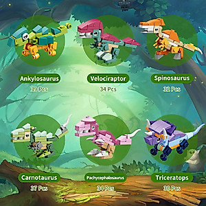 WINGIFT 12 in 1 Pre Filled Dinosaur Building Block Set-12 Pcs Mini Building Blocks Toys, STEM Building Blocks Toys, Classroom Prize Toys, Party Favor for Kids,Birthday,Goodie Bags,Carnival Prizes