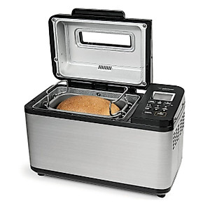 Zojirushi Bread Machine - Bake Artisan Breads with Ease - Dual Heaters - 2 LB Loaf Size - Gluten-Free Settings and More Bundle with 8-inch Bread Knife, Measuring Cup, and Cooking Book (4 Items)