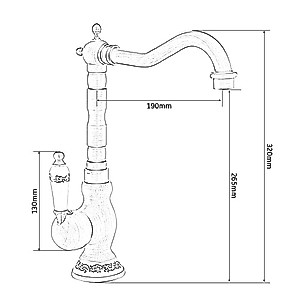 GeRRiT Faucet Bathroom Sink Tap Basin Faucets, Bathroom Kitchen Antique Bronze Faucet, Brass Basin Single Handle Black Hot & Cold Water Mixer Taps, Bath Accessories Basin Taps, With G3, Silver