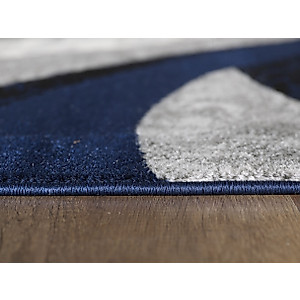 Yafa Home Fashion Modern Contemporary Swirls Design Area Rug, Luxurious, Elegant, and Fashionable Area Rug (Navy, 2 ft X 3 ft)