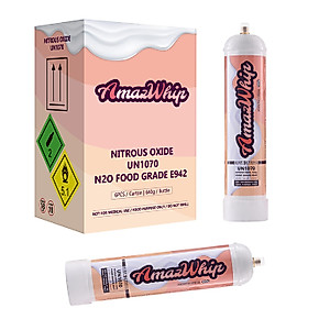 AMAZWHIP 0.95L Cream charger 640g nitrous oxide tank for cream (1 cylinder)