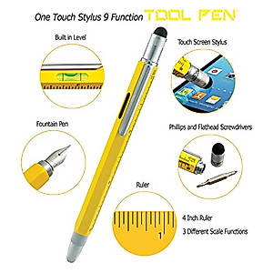 Monteverde USA One Touch Tool Pen, Fountain Pen, Yellow (MV35231),Medium