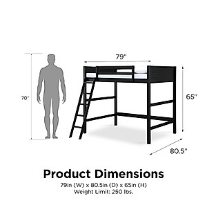 DHP Denver Full Size Loft, White bed