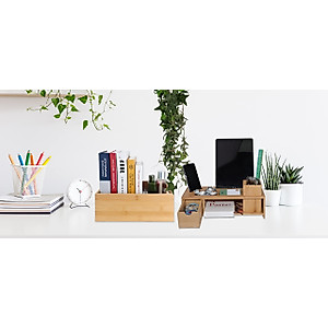 Bamboo Storage Box Set - 3 Piece Pack Durable Bin with Handles, Multi-Purpose Organizer, for Closet, Office, Toys, Bedding, Clothes, Baby Essentials, Arts and Crafts