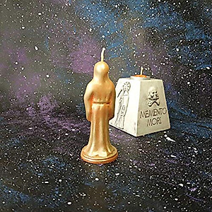 Santa Muerte Candle in a golden coat! Ritual monetary magic through the Power of the Holy Death! Magic candle for spells, money candle