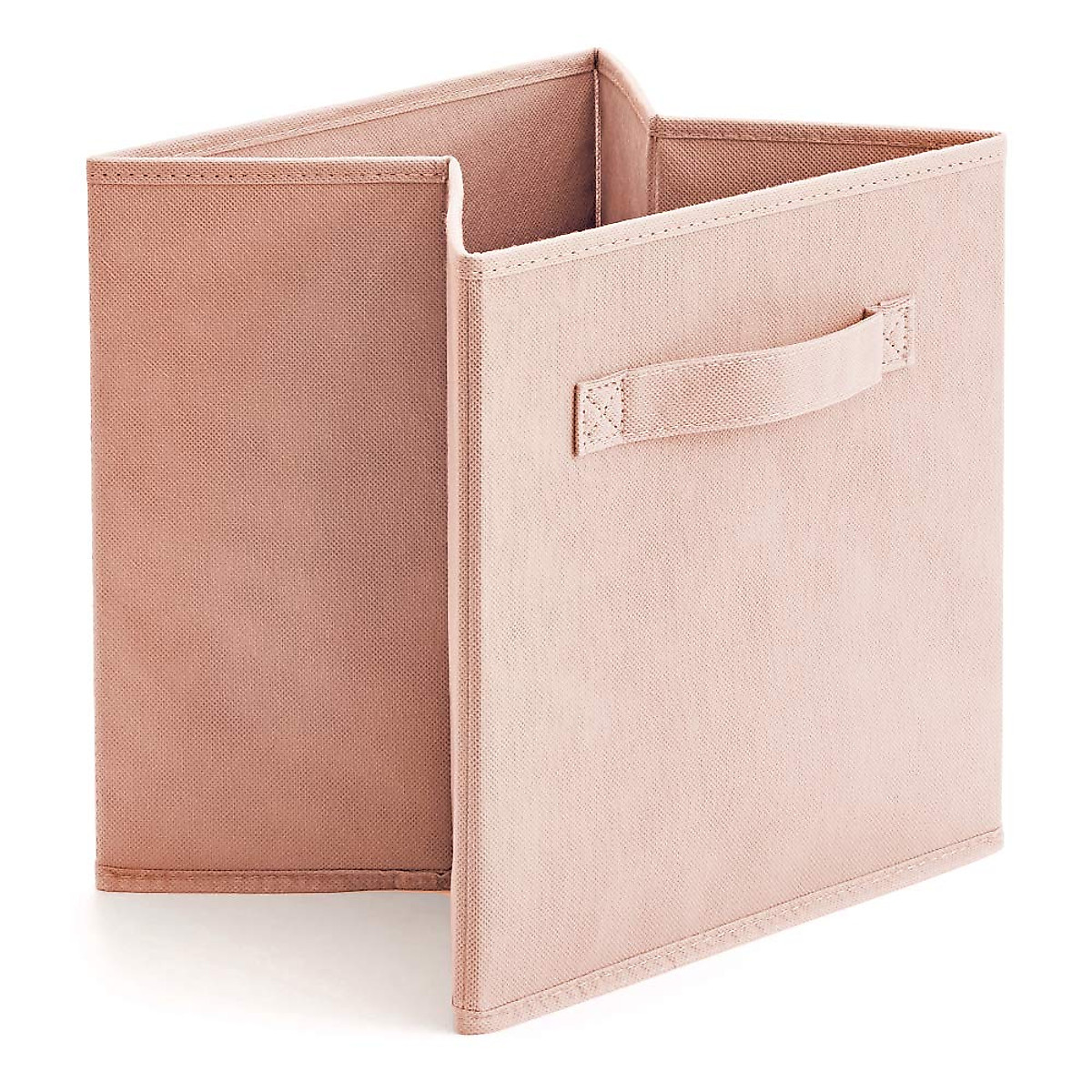 EZOWare Set of 12 Foldable Basket Bin Collapsible Storage Cube For Nursery, Kids Toys Organizer, Shelf Cabinet - ( Pale Dogwood + Light Blue)