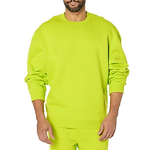 Amazon Essentials Men's Oversized-Fit Crewneck Sweatshirt (Available in Big & Tall), Lime Green, 4X-Large Big