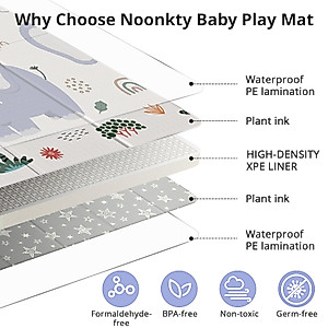 Baby Play Mat, 79x71 Foldable Play Mat for Baby, Extra Large Non-Toxic Tummy Time and Crawling Mat, Thick Foam Play Mat for Baby, Reversible Portable Baby Floor Mat for Infant, Toddler
