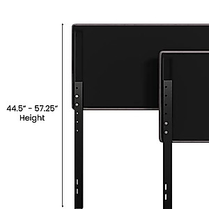 Flash Furniture Paxton Upholstered Headboard - Channel Stitched Gray Fabric Upholstery - Twin - Adjustable Height from 44.5" to 57.25" From Floor