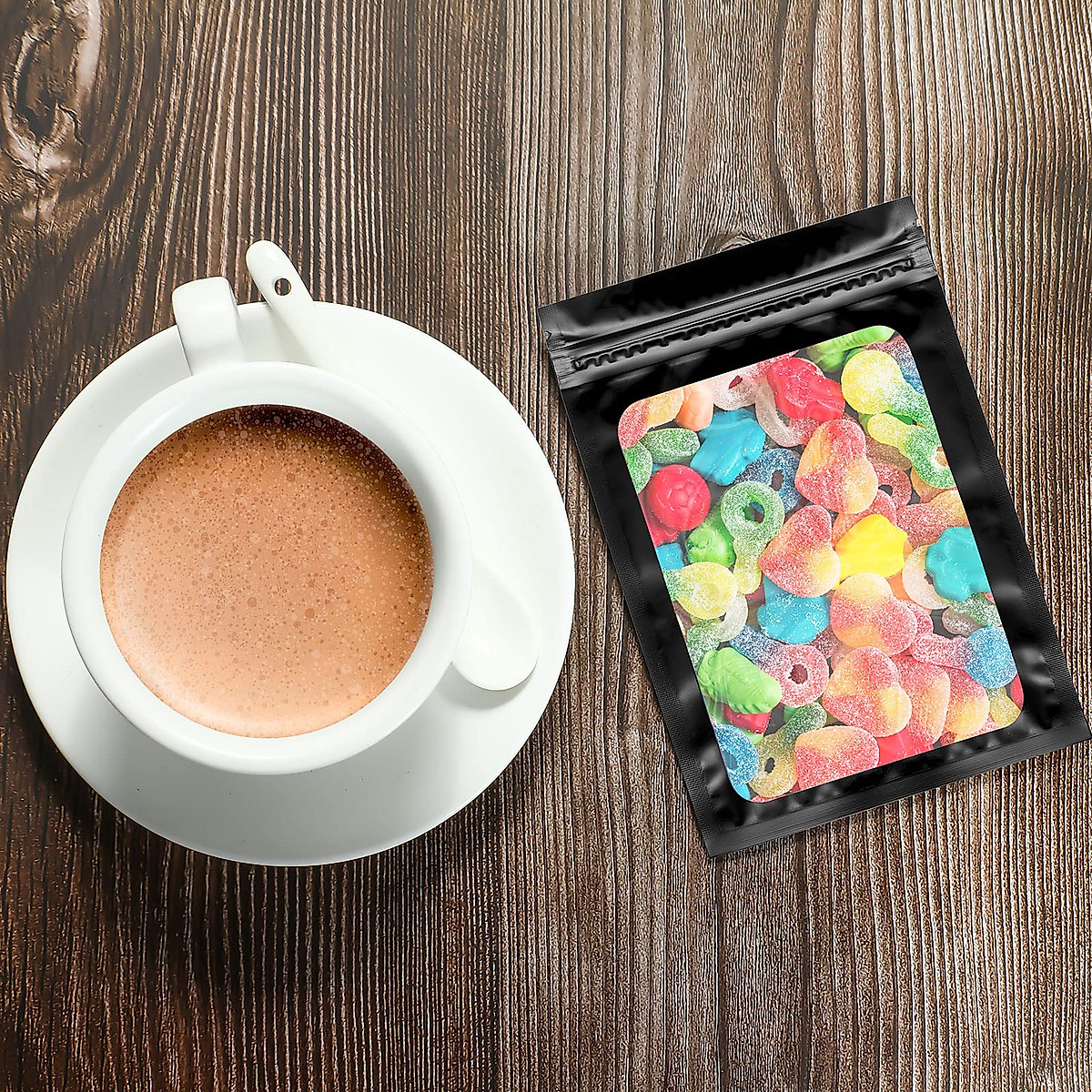 200 Piece Reliable Foil Bags Resealable Foil Zipper Lock Bags with Clear Window Black Foil Packaging Pouch for Food Storage Sample Beans Supplies (3 x 4.7 Inch)