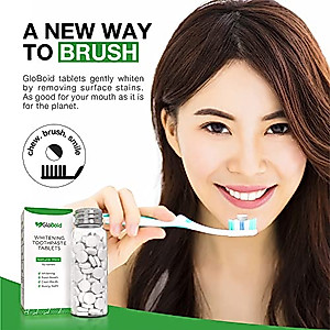 GloBoid Nano Hydroxyapatite Toothpaste Tablets, Zero Waste Toothpaste Bits, Eco Friendly & Plastic Free Toothpaste Tabs, Toothpaste Bites Perfect for Travel - 1 Month Supply - Mint