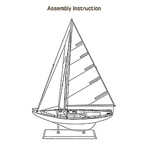 SAILINGSTORY Wooden Sailboat Model Decor Boat Model Ship Sailboat Decor Yacht Model Concordia Antique Finish Ivory