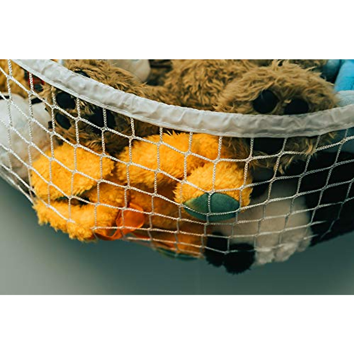 Enovoe Stuffed Animal Toy Hammock - Hanging Storage Net - Toy Organizer for Clean, Organized and Orderly Room - Comes with an E-Book - Durable and Easy to Install - Nylon and Polyester (White)