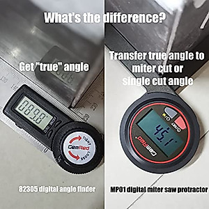 GemRed 82305 Digital Angle Finder Protractor (Stainless Steel, 7inch/200mm) (Black Button)