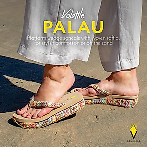 Volatile Women's Palau Wedge Sandal,Black,9 B US