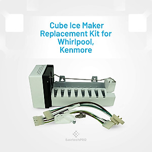 EvertechPRO 4317943 Whirlpool Icemaker Kit Replacement for Whirlpool Refrigerator 1857 4210317 4211173 4317943