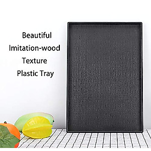 Cedilis 2 Pack Rectangular Serving Trays, Non-Slip Multi-Purpose Plastic Tray for Coffee Table, Kitchen, Parties