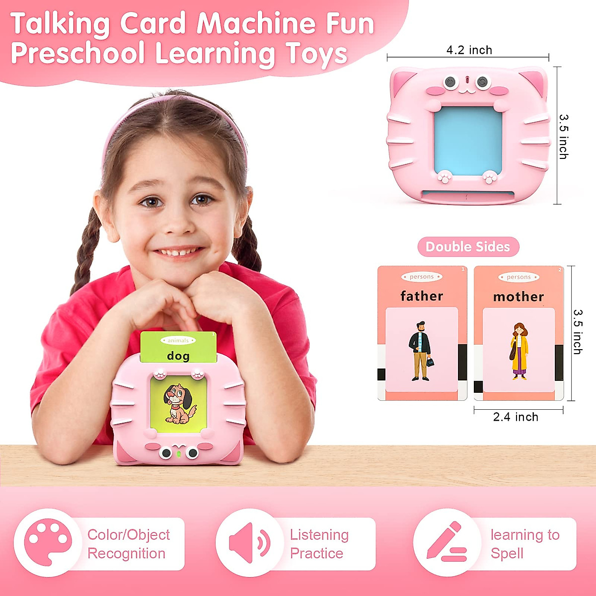 Speech Therapy Toys for Toddlers Kids: Talking Flash Cards Learning Toys Sound Electronic Autism Toys - Preschool Educational FlashCards Toys for 2 3 4 5 6 1 Year Olds Boys Girls Baby