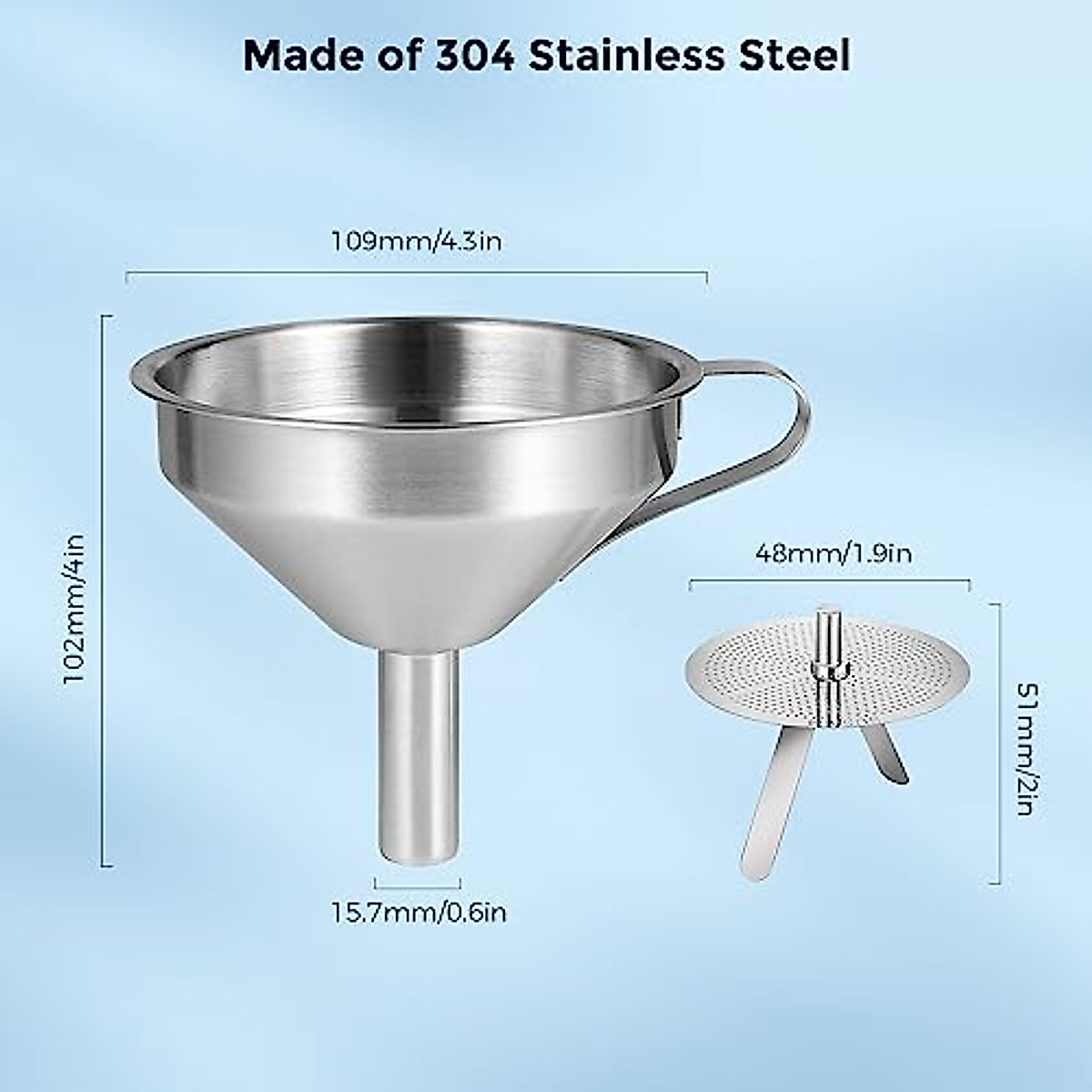 Sovol 3D Printer Stainless Steel Filter Funnel Resin Filter Cup for UV Resin, Double-Strainer Filter for 3D Printing Liquid, Photosensitive Resin Metal Recycle Filter for SLA/DLP/LCD