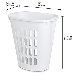 Sterilite 12568006 Open Laundry Hamper, White, 6-Pack