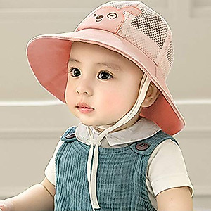 T-Models Baby Hat Compatible with Detachable Cover, Infant Protective Hats Fisherman Cap Skin-Friendly (Pink, 44yards (0-6 Month))