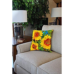 Toland Home Garden Decorative Sunny Sunflowers Summer Fall Autumn Floral 18 x 18 Inch Pillow Case (2-Pack)