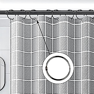 Black 24 Pack, MOVNO Shower Curtain Rings, Rustproof Decorative Shower Curtain Hooks Metal Round Shower Ring Hooks for Bathroom Shower Rod