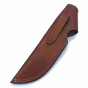 9" long custom handmade leather sheath for 5"—5.5" cutting blade knife