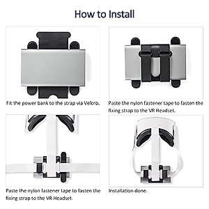 3 in 1 VR Head Strap Pad Headband Balance Cushion & VR Power Bank Fixing Strap Replacement & Lens Protector Pad for Oculus Quest 2 Elite Strap,Quest 2 Accessories.…