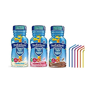 PediaSure Immune Support Kids Protein Shake Vanilla, Strawberry and Chocolate Flavors, 8 Fl Oz 6 Pack