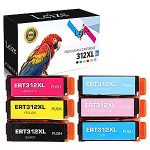 Leize Remanufactured Ink Cartridges Replacement for Epson T312XL T312 6-Pack (T312XL120 T312XL220 T312XL320 T312XL420 T312XL520 T312XL620) for Expression Photo XP-8500 XP-8700 Printer (BK/C/M/Y/LC/LM)