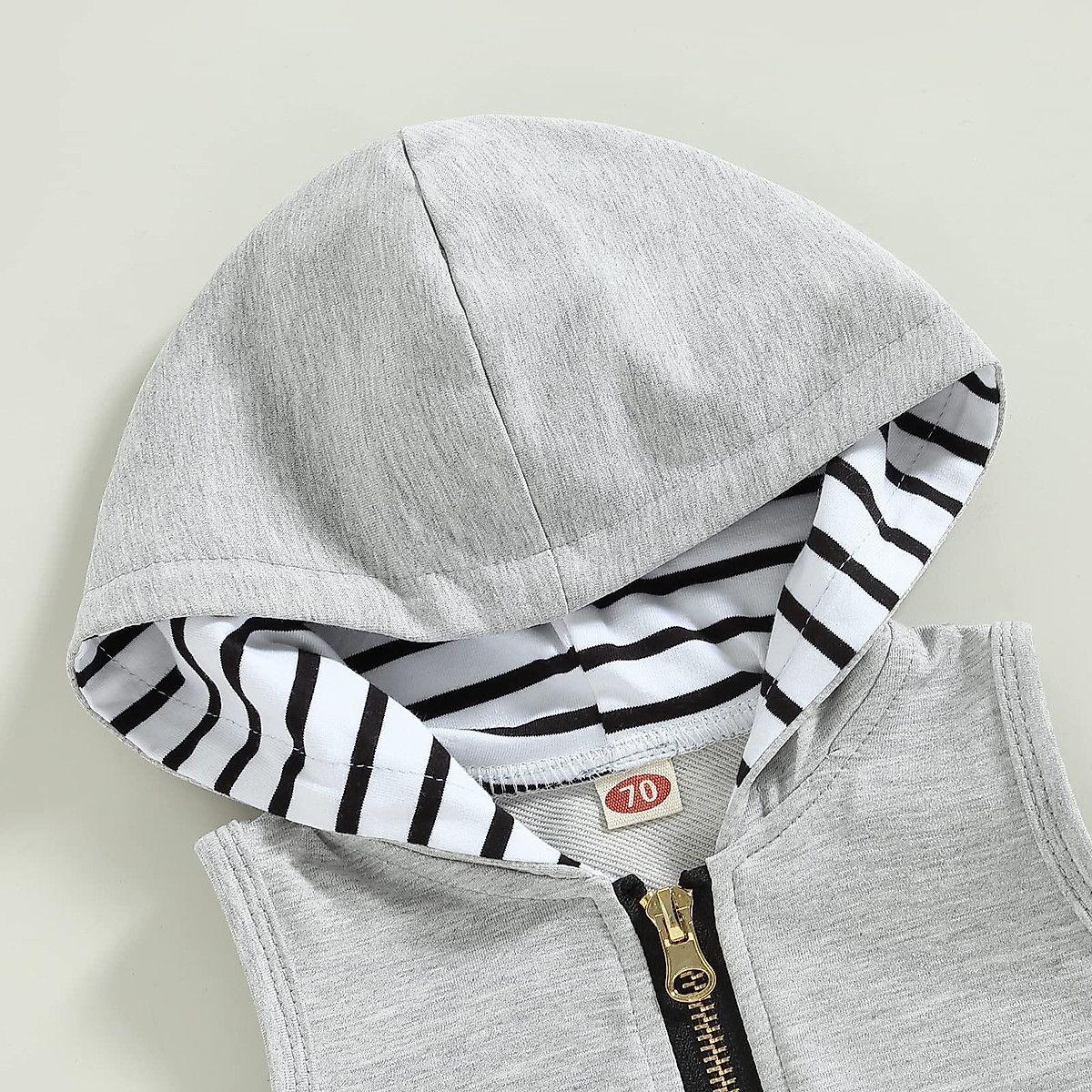 Hnyenmcko Infant Baby Boys Summer Clothes Hoodie Sleeveless Tank Tops Solid Color Drawstring Shorts Set Toddler 2pcs Outfits (Gray, 12-18 Months)