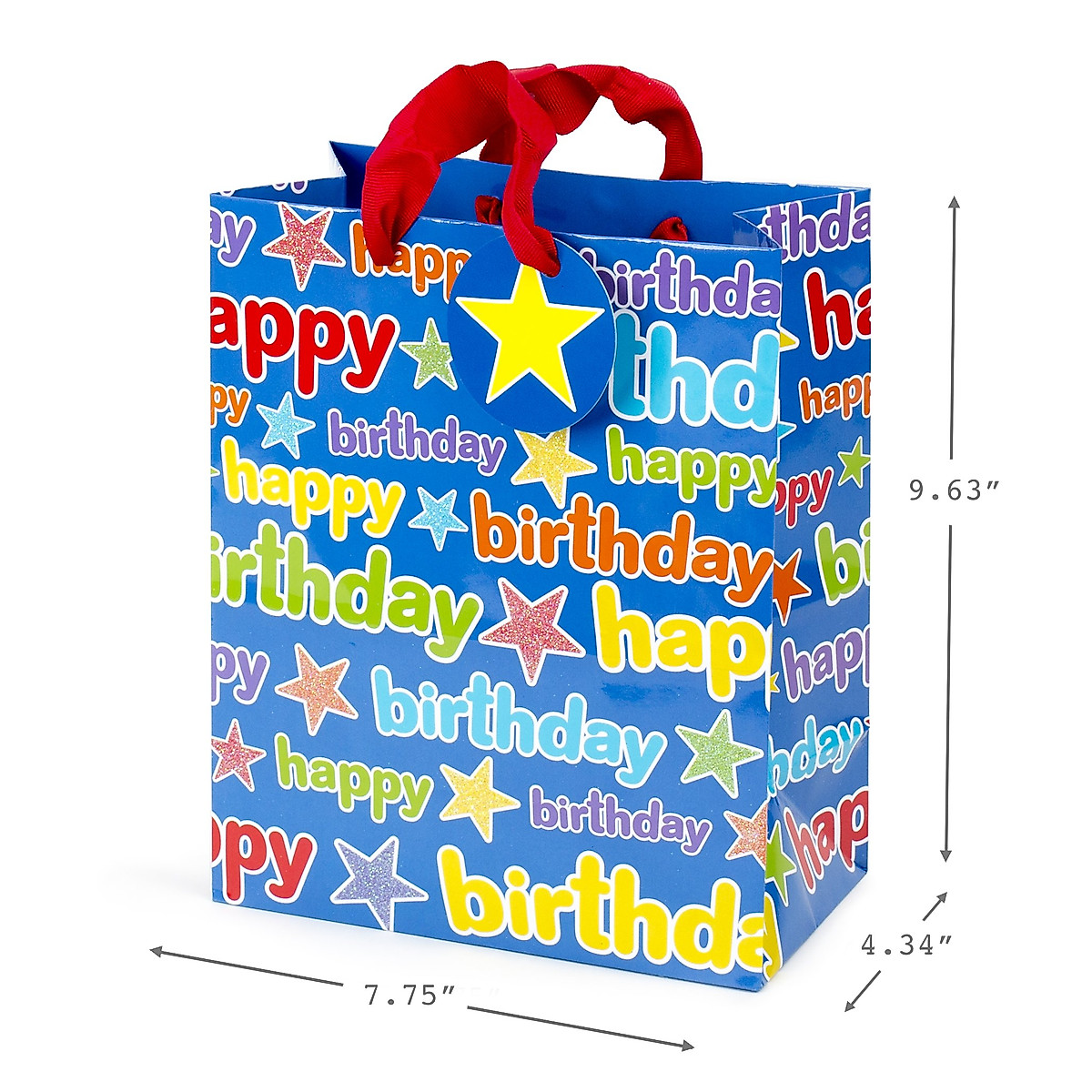 Hallmark 9" Medium Birthday Gift Bag with Tissue Paper (Blue Happy Birthday)