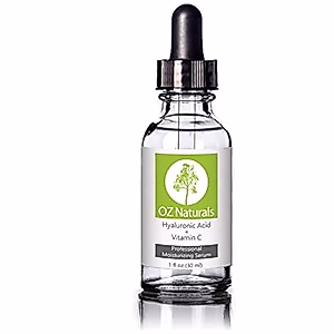OZNATURALS Hyaluronic Acid Serum for Face - Plumping Serum, Hydrating Facial Skin Product, Natural Ingredients, Plump Fine Lines, Anti-Aging Face Serum, Organic Aloe + Rosehips Intense Moisture