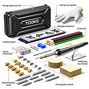 96pcs Wood Burning Kit, Professional Wood Burner Pen Tool, Creative Tool Set Adjustable Temperature WoodBurner for Embossing/Carving,Suitable for Beginners,Adults