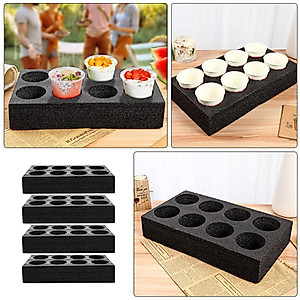 BESTonZON 4pcs Milk Tea Cup Holder Beverage Packing Rack Takeout Cup Trays Fridge Egg Holder 8 Cup Drink Carrier Takeout Cup Holder Foam Drink Carrier Cup Fixing Holder Coffee Epe Foam Cup
